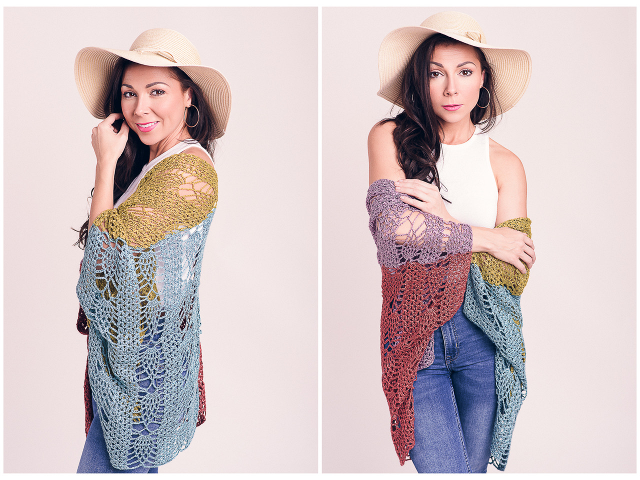 Pineapple Sunset Crochet Squares Wrap Pattern OH La La Expression